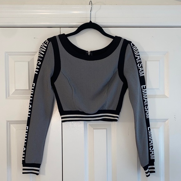Emma & Sam | Tops | Emma And Sam Black And White Crop Top | Poshmark